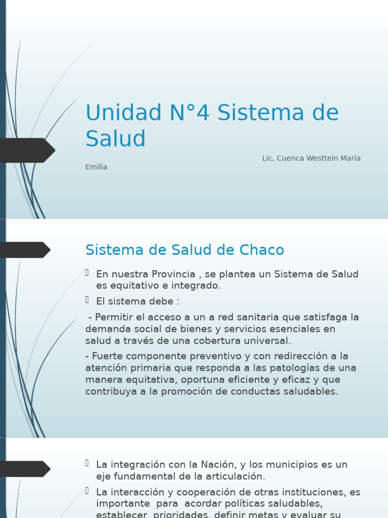 Unidad N°4 Sistema de Salud | PDF | Sistema de salud