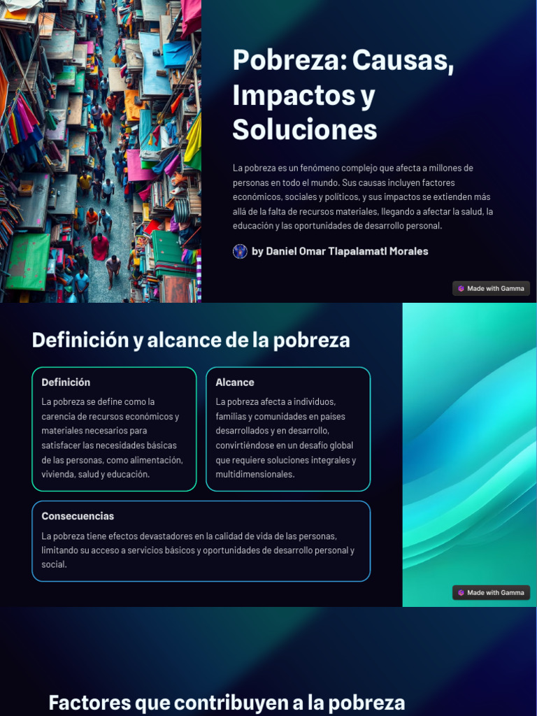 Pobreza Causas Impactos y Soluciones | PDF | Pobreza | Pobreza e indigencia