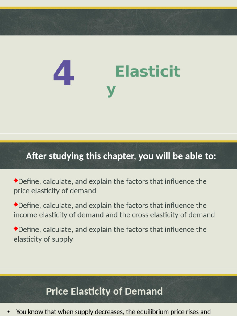 Chapter 4 - Elasticity | PDF | Elasticity (Economics) | Demand