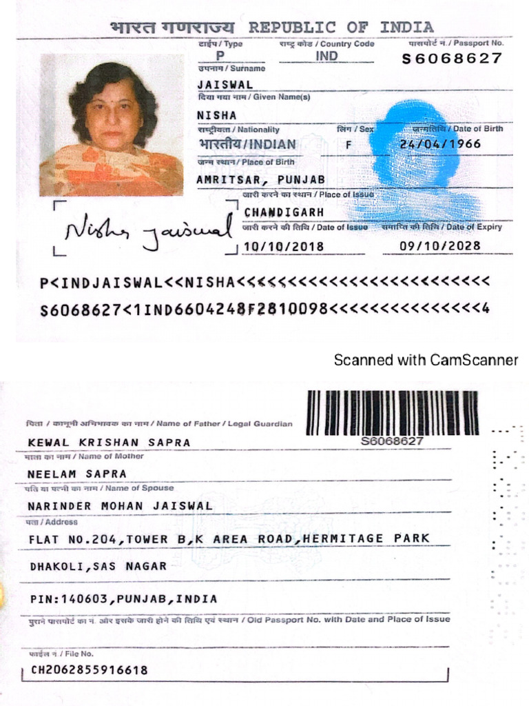 Jaiswal Nisha Passport | PDF