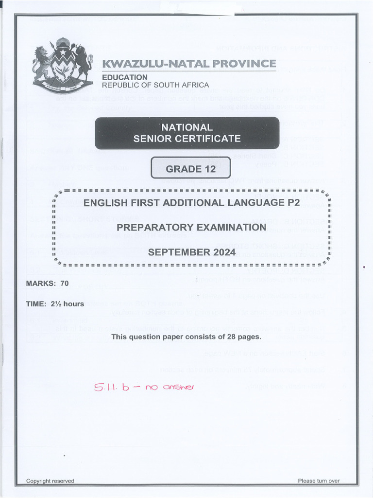 KZN Engfal p2 QP Sept 2024 | PDF