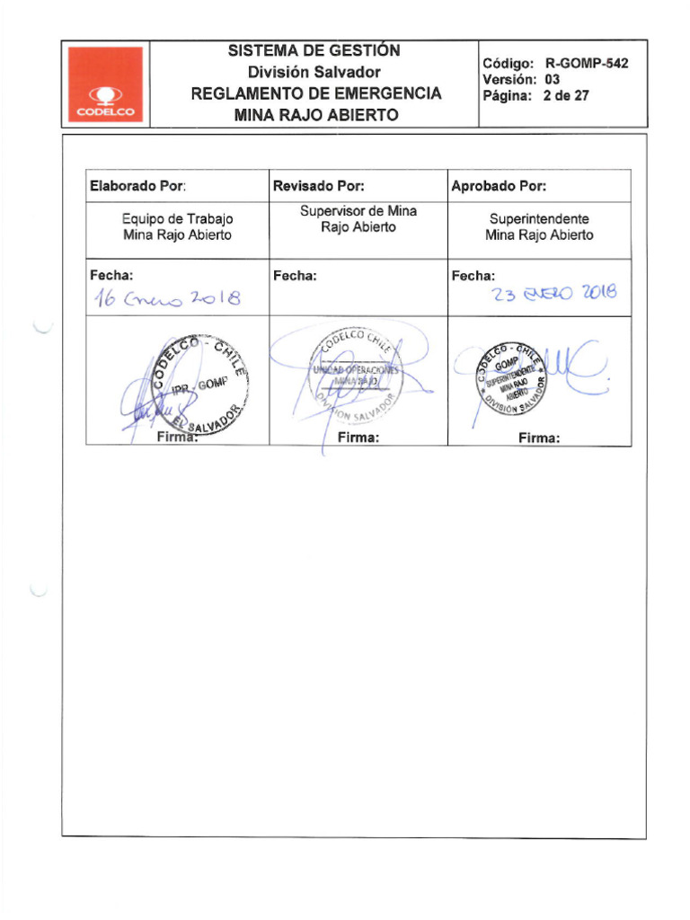 R GOMP 542 Emergencia | PDF