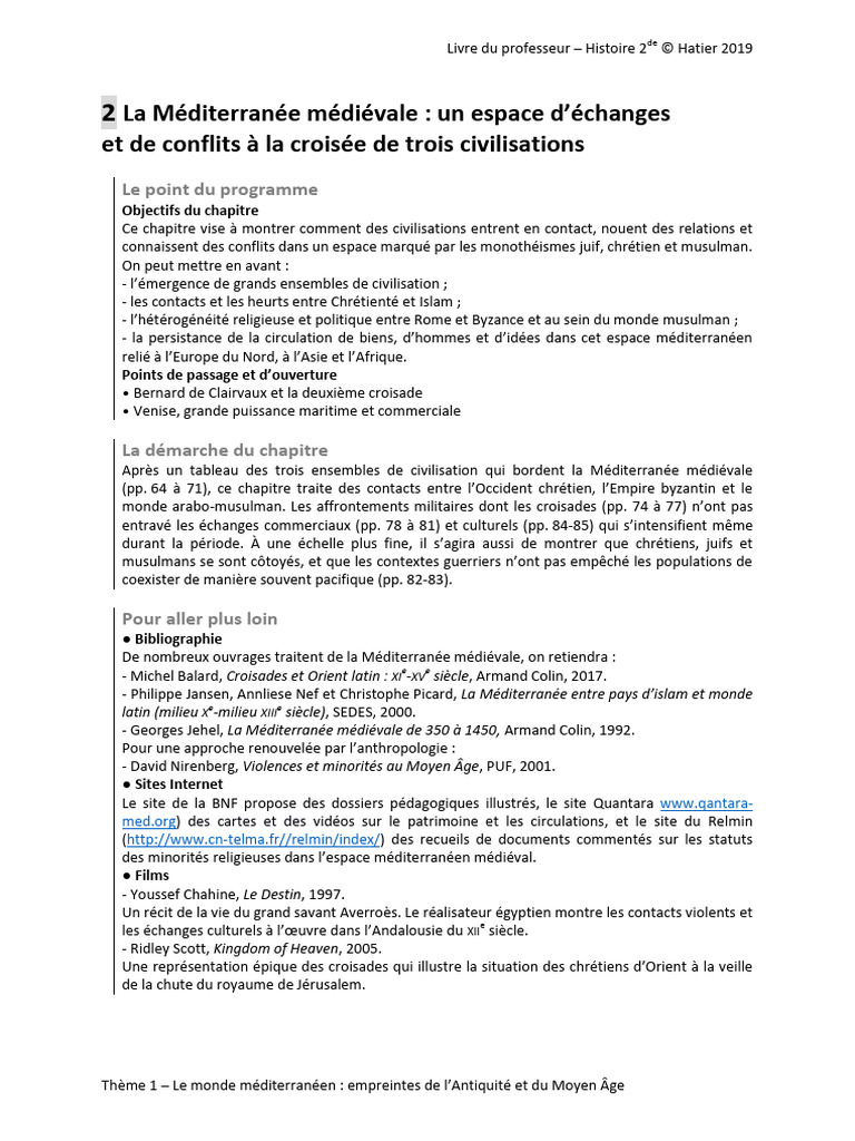 Histoire 2de LPD Chap02 | PDF | Croisades | Empire byzantin