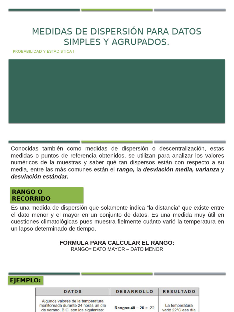 Medidas de Dispersión para Datos 1238383 | PDF | Diferencia ...