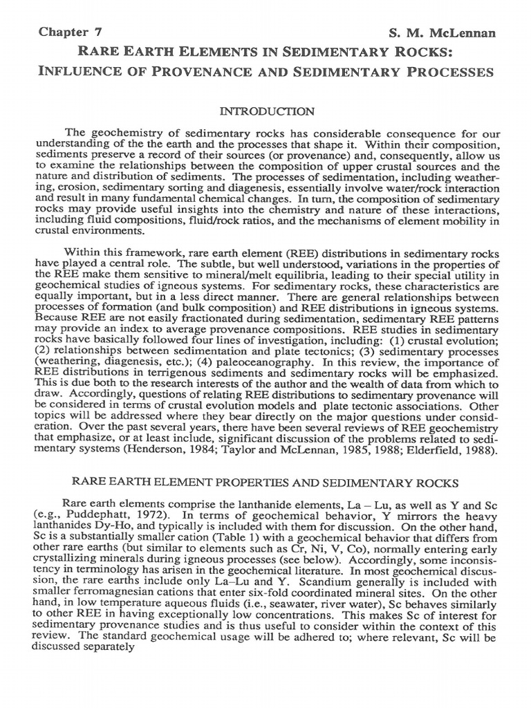 Geochemistry and Mineralogy of Rare Earth Elements Ch7 | PDF ...