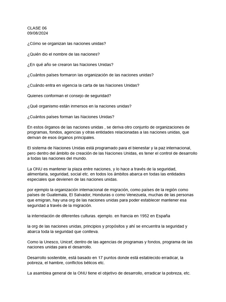 Clase 06 | PDF | Naciones Unidas | Relaciones internacionales