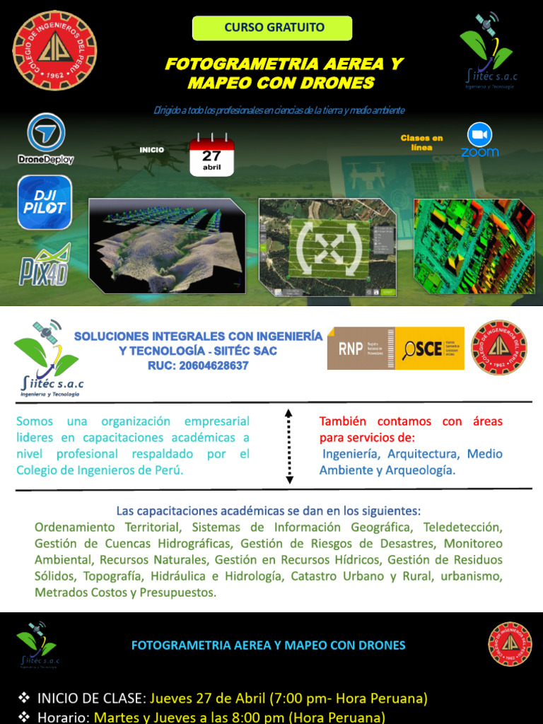 Brochure - Del - Fotogrametria Aerea y Mapeo Con Drones | PDF