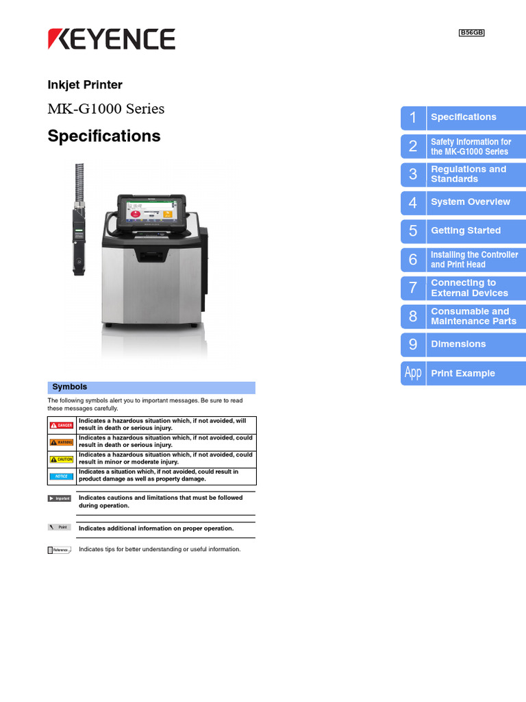 Specifications: MK-G1000 Series | PDF | Printer (Computing) | Power Supply