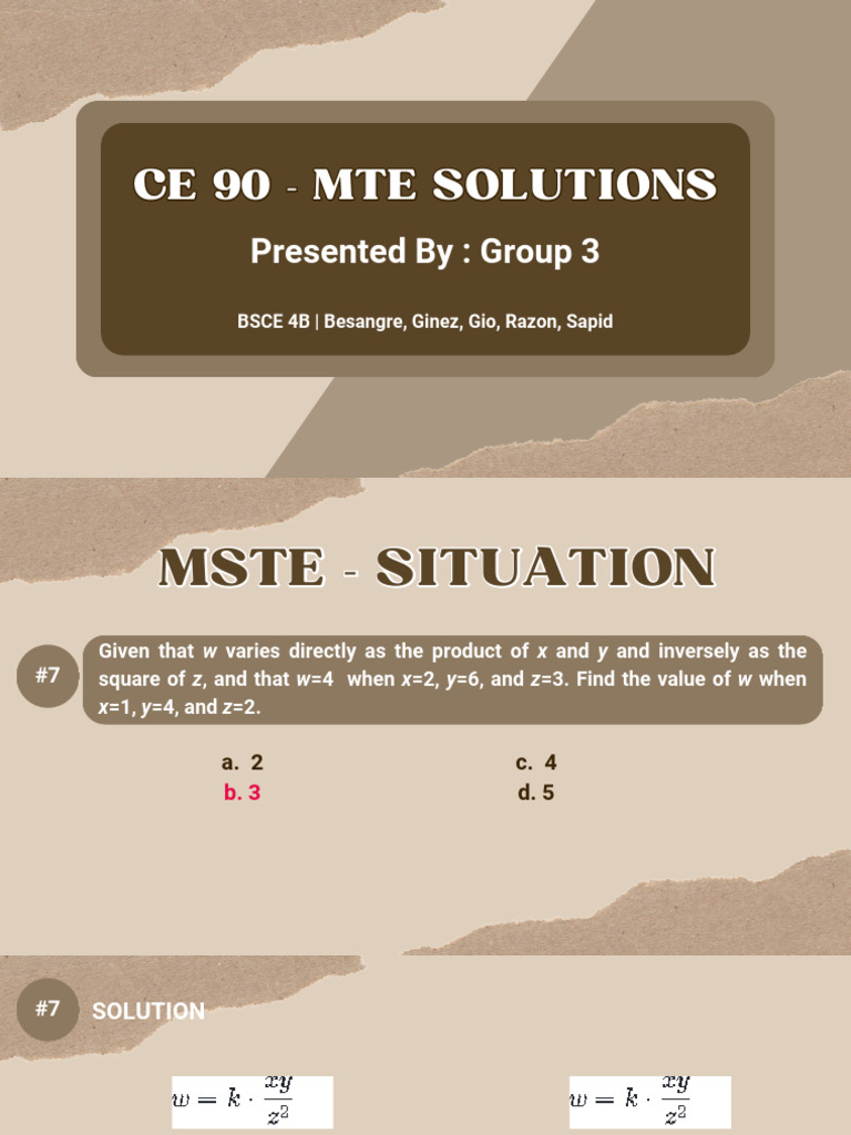 GROUP 3 MTE Solutions | PDF | Strength Of Materials | Classical Mechanics