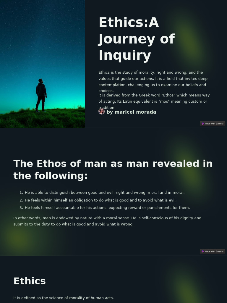 LESSON 1 EthicsA Journey of Inquiry 1 | PDF | Morality | Atheism