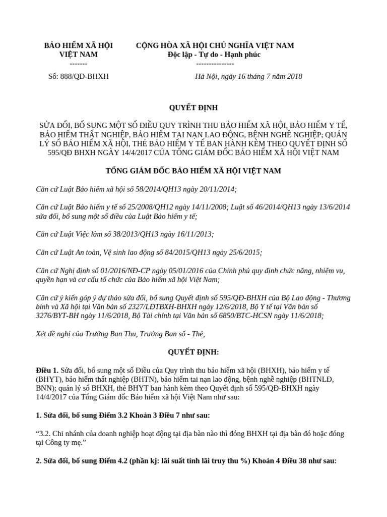 888 QD BHXH | PDF