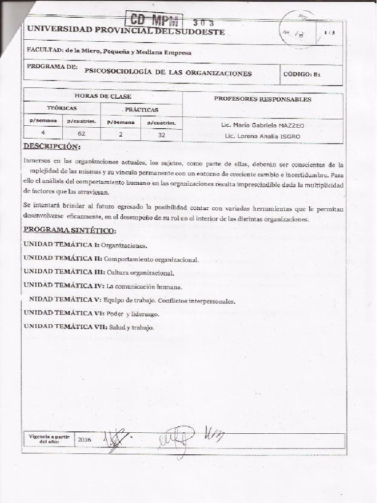 Programa de La Materia | PDF