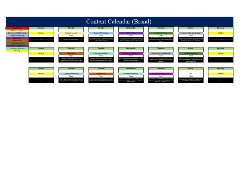 Content Calender CDA (Brand) | PDF | Social Media Marketing