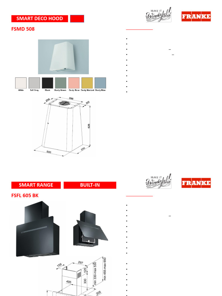 Franke Home Appliance Specifications Guide | PDF | Mains Electricity ...