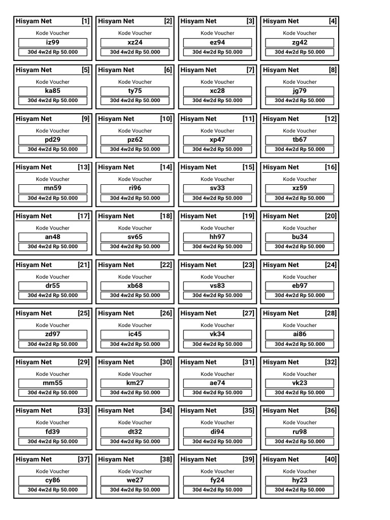 Voucher-Hisyam Net-50k-30d-Vc-723-10.28.23-50k | PDF