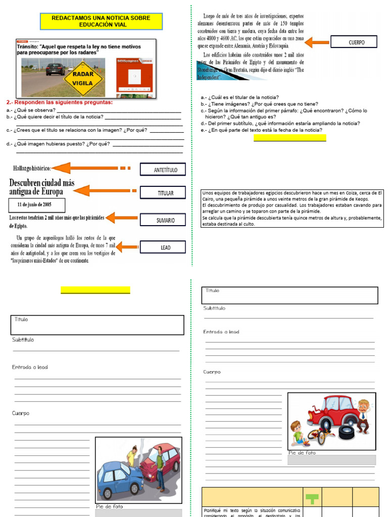 100 PRACTICA JUEVES COMU Redactamos Una Noticia | PDF | Pirámide