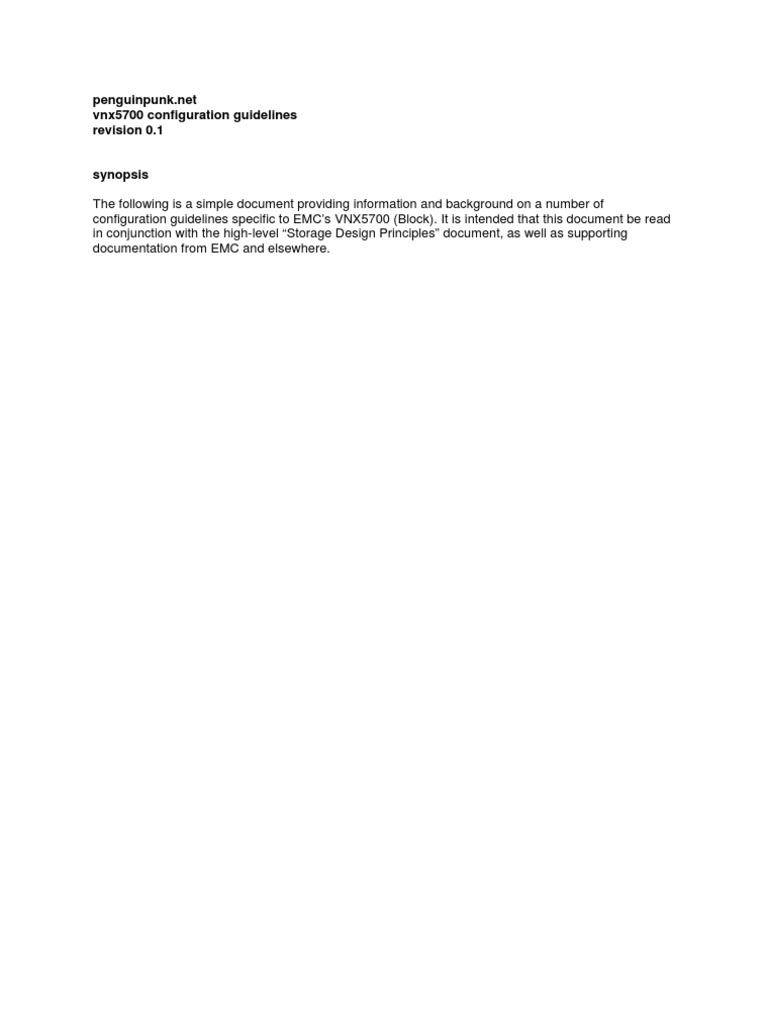 VNX5700 Configuration Guidelines v0.1 | PDF | Cache (Computing ...