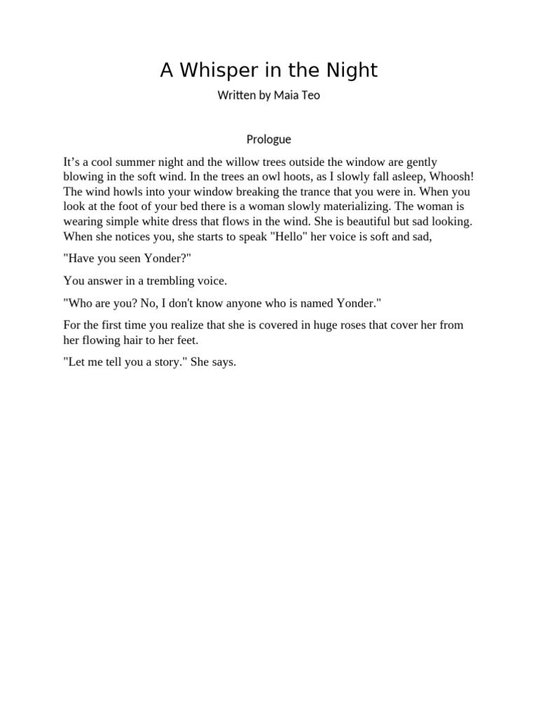 A Whisper in the Night: Yolanda's Tale | PDF