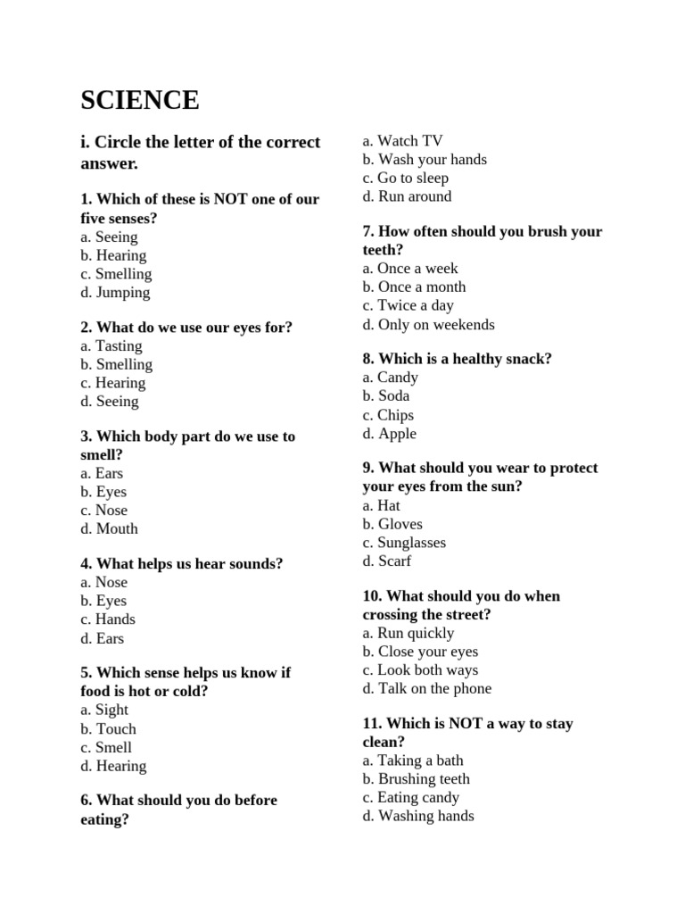 Romellin - Senses and CVC Long Quiz | PDF | Senses