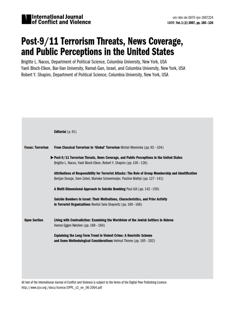 Analyzing the Impact of Terrorism Threats, Media Coverage, and ...