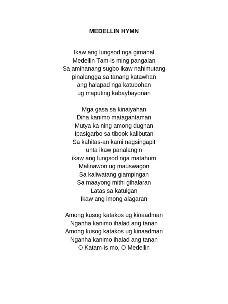 Medellin Hymn | PDF