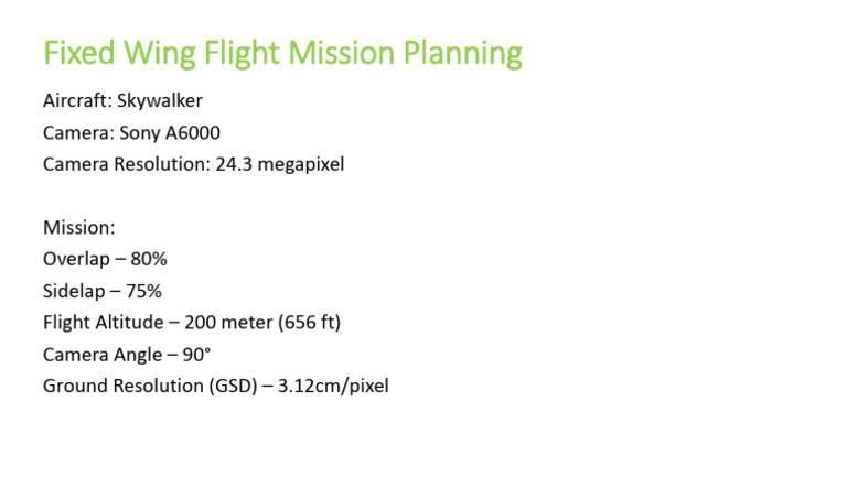 Skywalker Fixed Wing Flight Plan | PDF