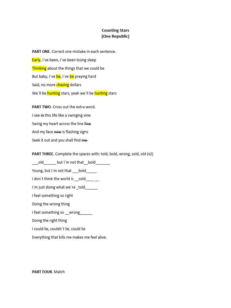 Counting Stars | PDF