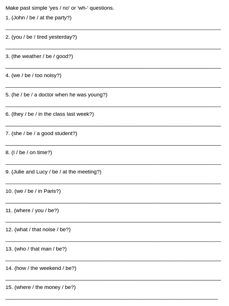 Questions Interrogative Make Past Simple | PDF