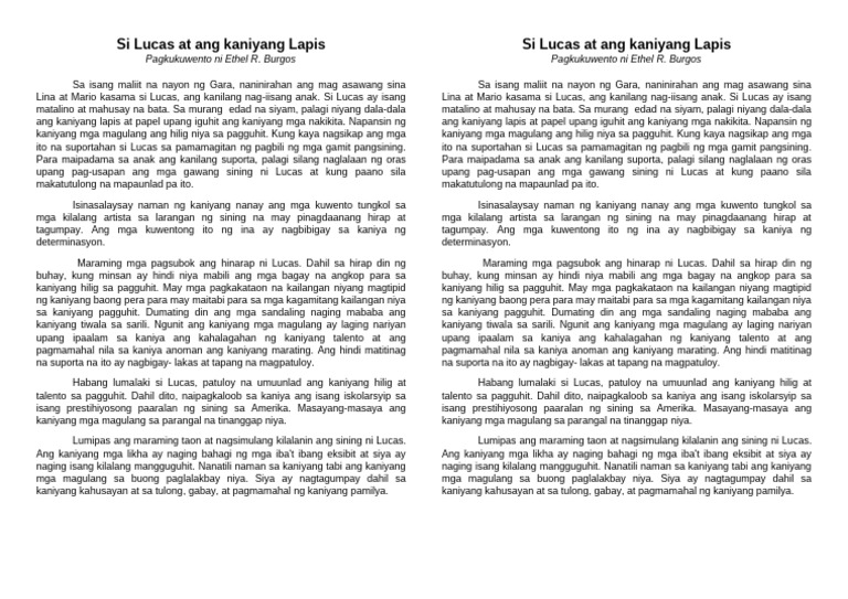 Si Lucas at Ang Kaniyang Lapis | PDF