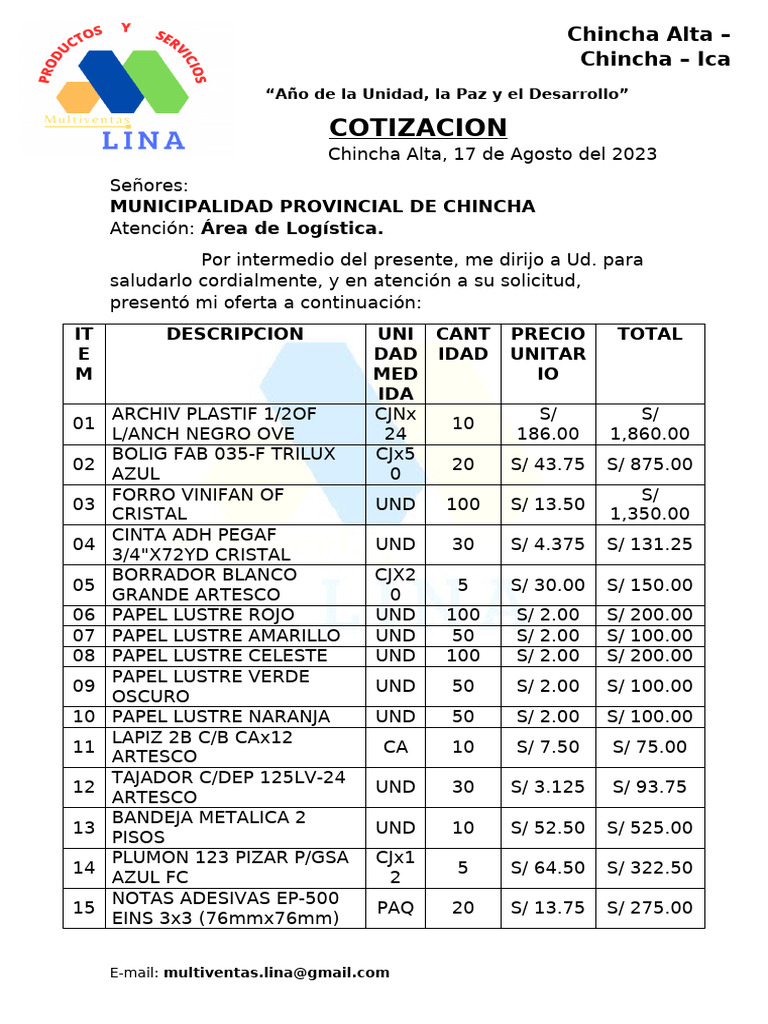 Modelo Coti LINA | PDF
