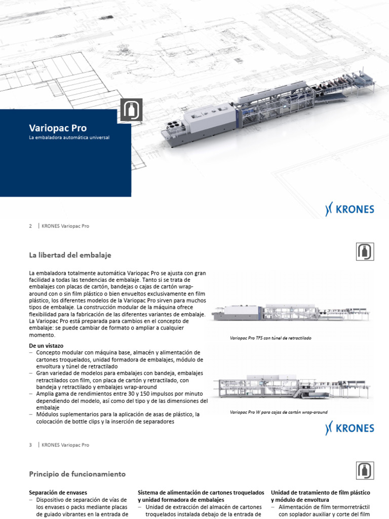 Máquinas de Embalaje Al Vacío Variopac Pro de Krones Ag | PDF ...