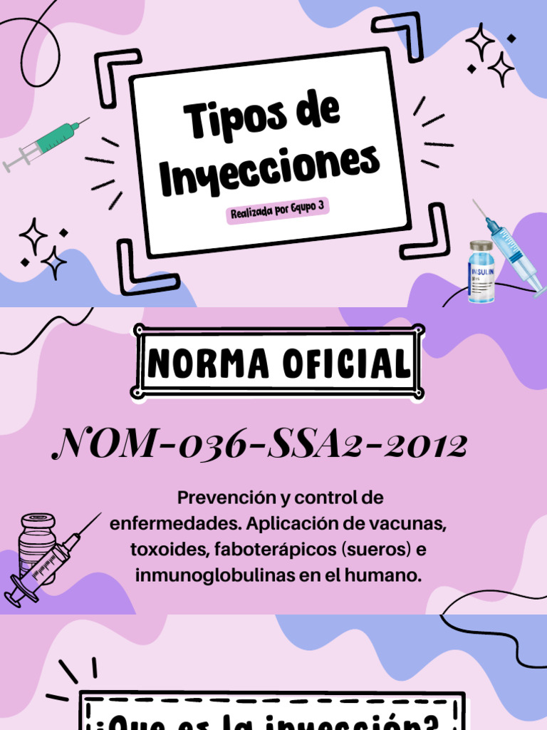 Tipos y Aplicaciones de Inyecciones | PDF | Inyección (medicina ...
