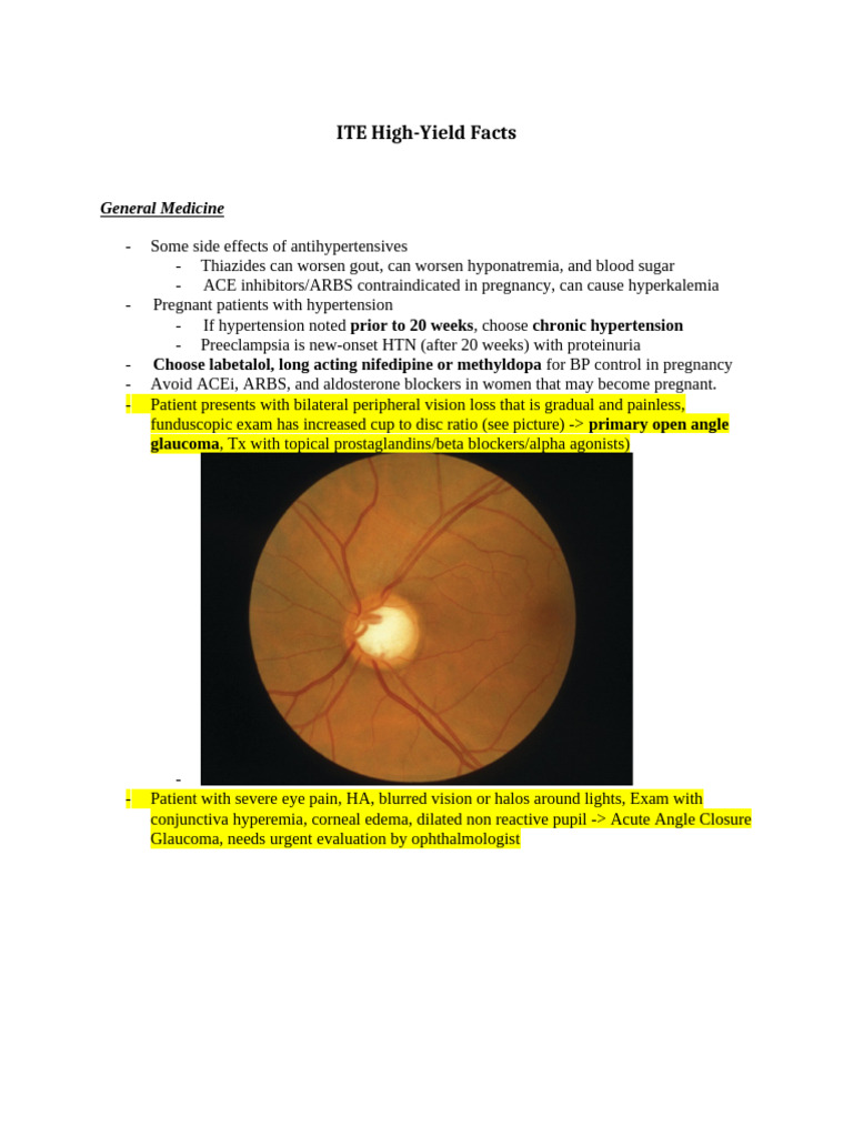 High-Yield Medical Facts for Clinicians | PDF | Knee | Cirrhosis