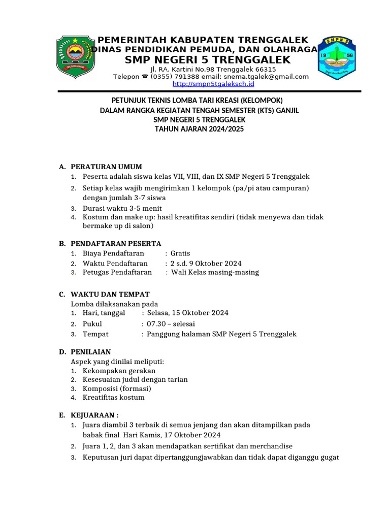 Juknis Perlombaan KTS | PDF