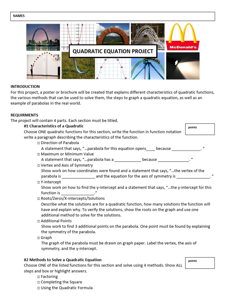 Quadratic poster | PDF | Quadratic Equation | Function (Mathematics)