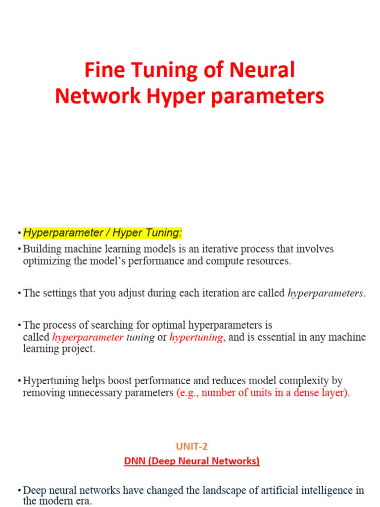 Hyperparameter Tuning in Neural Networks | PDF | Artificial Neural Network | Deep Learning