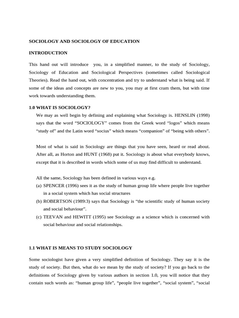 Sociology and Sociology of Education | PDF | Sociology | Marxism