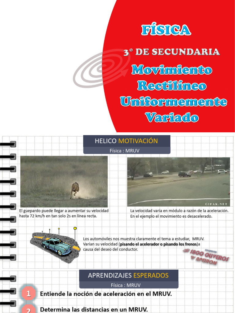 MRUV II-3ro | PDF | Aceleración | Velocidad