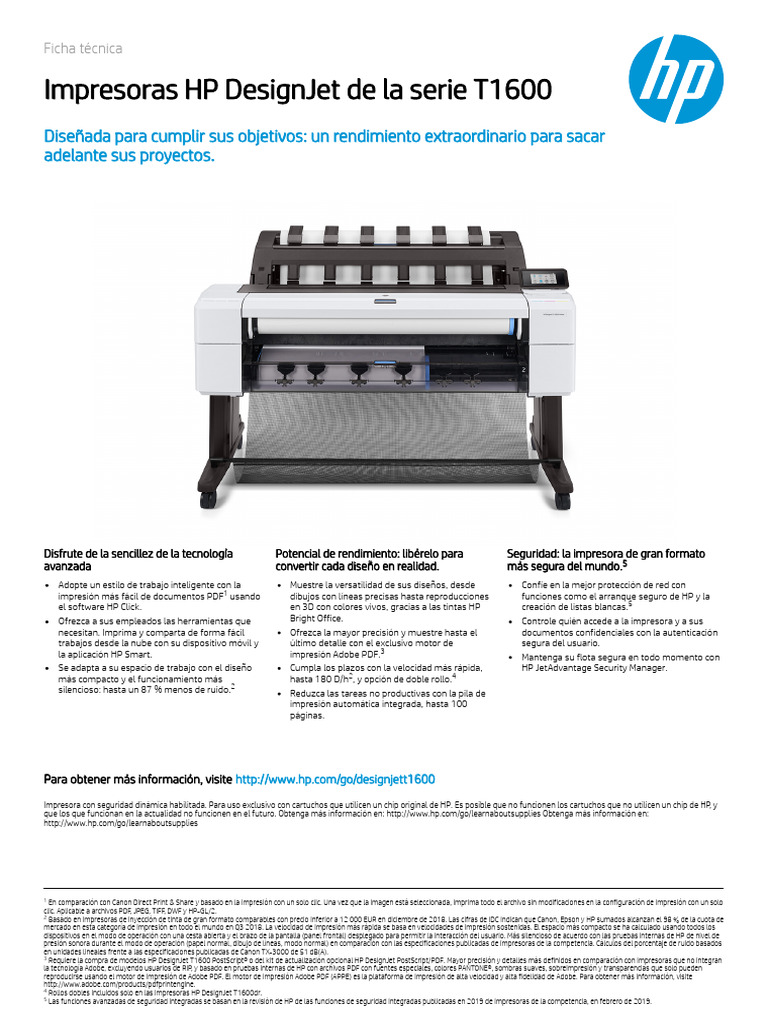 FICHA TECNICA PLOTTER | PDF | Impresora (Computación) | Tinta
