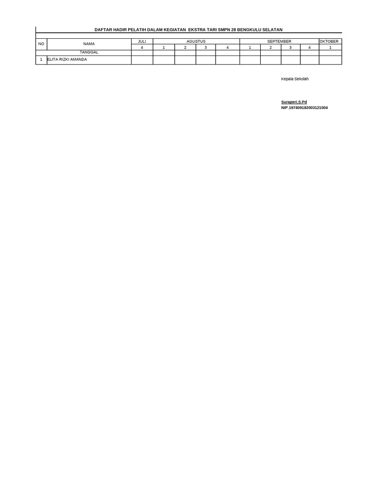 Absen Ekstra Paskib | PDF