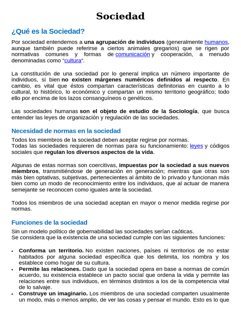 Fundamentos de la Sociedad Humana | PDF | Sociedad | Educación en artes ...