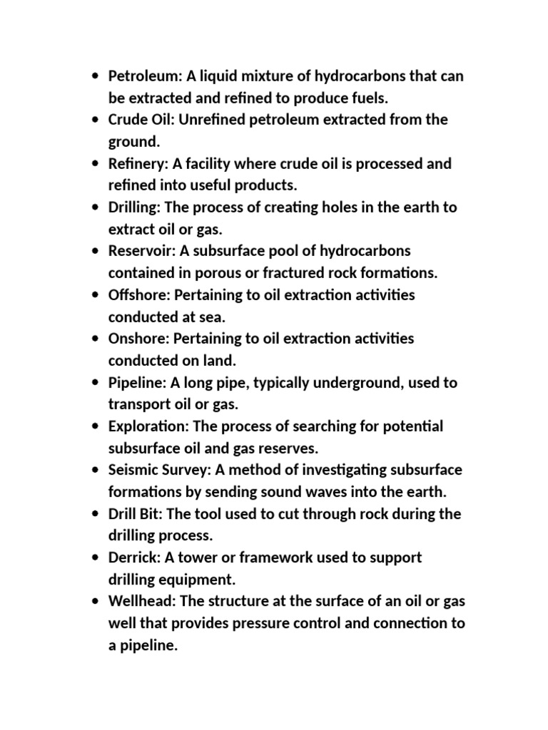 Oil Industry Terms and Processes Explained | PDF | Petroleum | Oil Well