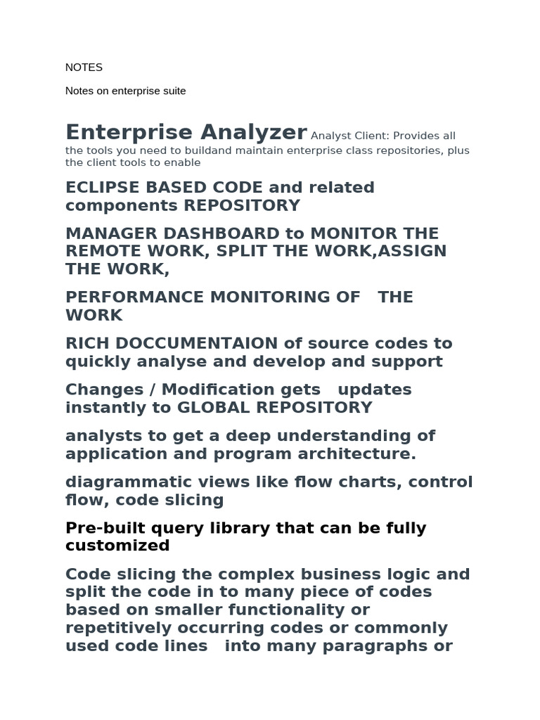 Notes on Enterprise Suite | PDF | Computer File | Computer Engineering