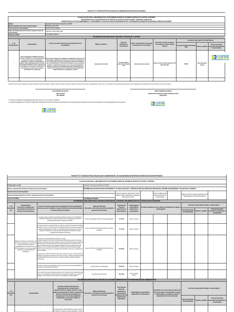 Anexo-1-Planes-de-Acción-2023 | PDF | Documento de identidad | Auditoría
