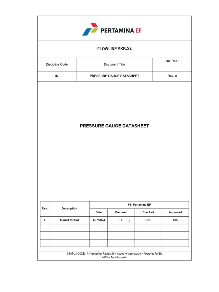 Pressure Gauge Datasheet - SKB-X4 | PDF | Pressure Measurement ...