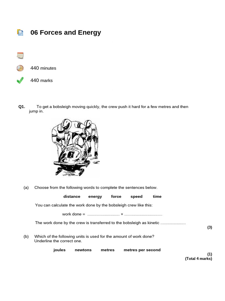 P2 06 Forces and Energy | PDF | Velocity | Mass