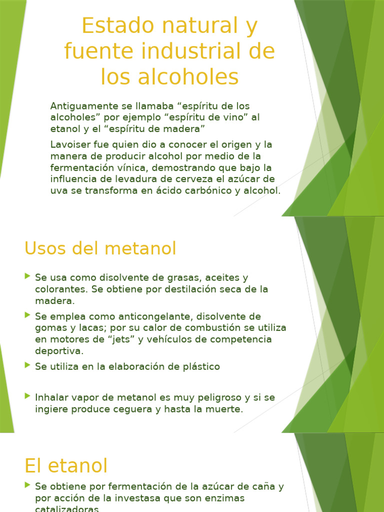 Tipos de Alcohol | PDF | Etanol | Metanol