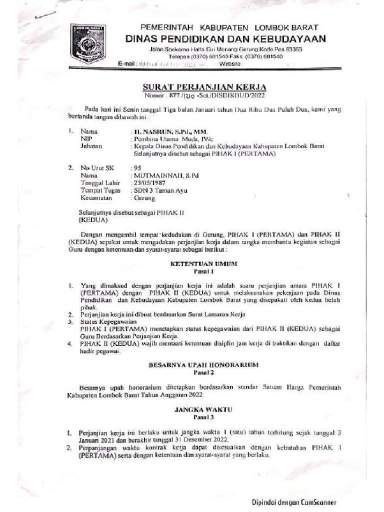 SPK DAN SPJ 2022-Mutmainnah - Compressed | PDF