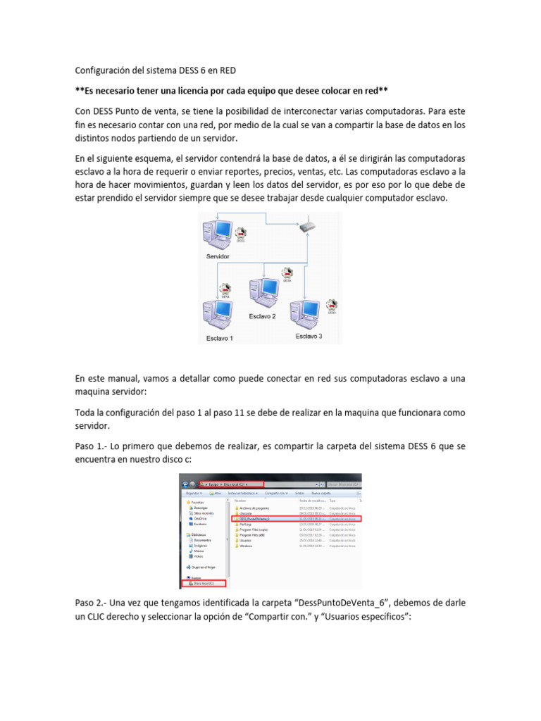 Conexión en red DESS 6: Guía paso a paso | PDF | Servidor (Computación ...