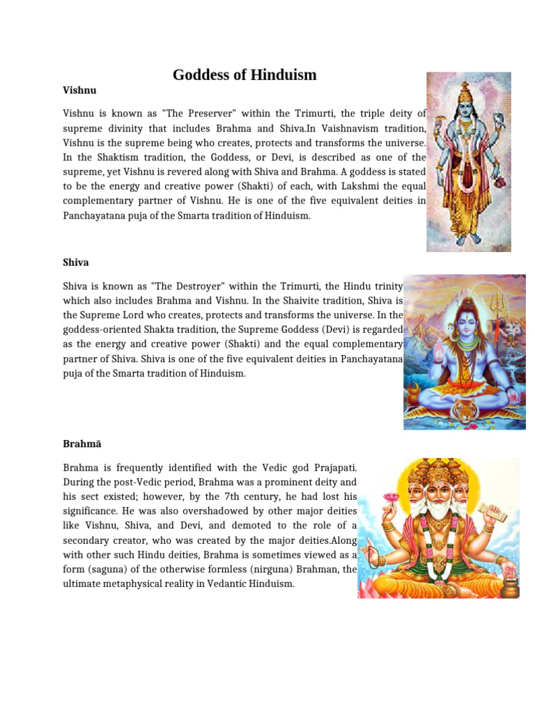 Goddess Of Hinduism Pdf Devi Shiva